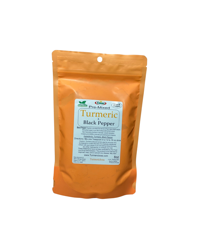 TURMERIC BOSS POWDER - TURMERIC & BLACK PEPPER (8oz) – Turmeric Boss